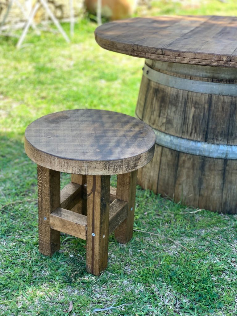Wooden Kids Stools - Lukes Barrel Hire Perth
