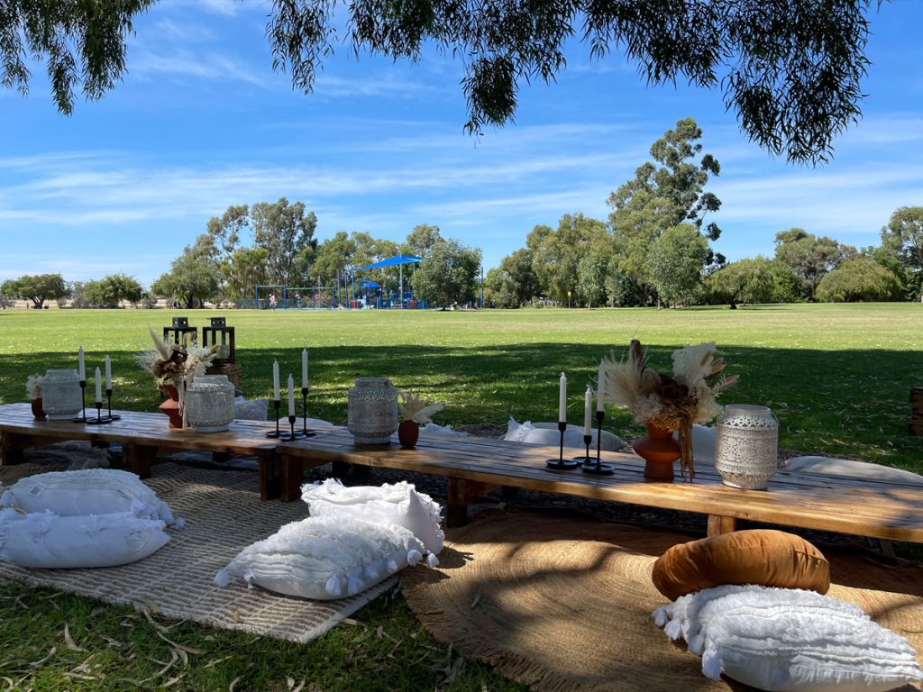 Boho picnic package - Lukes Barrel Hire Perth