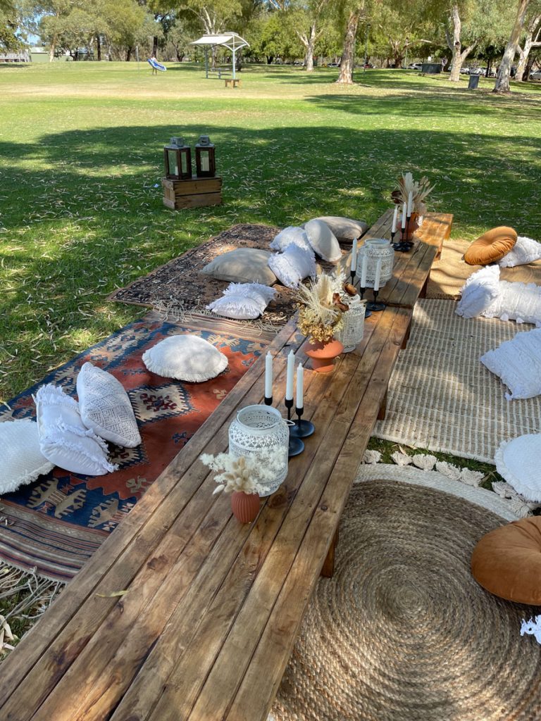Boho picnic package - Lukes Barrel Hire Perth