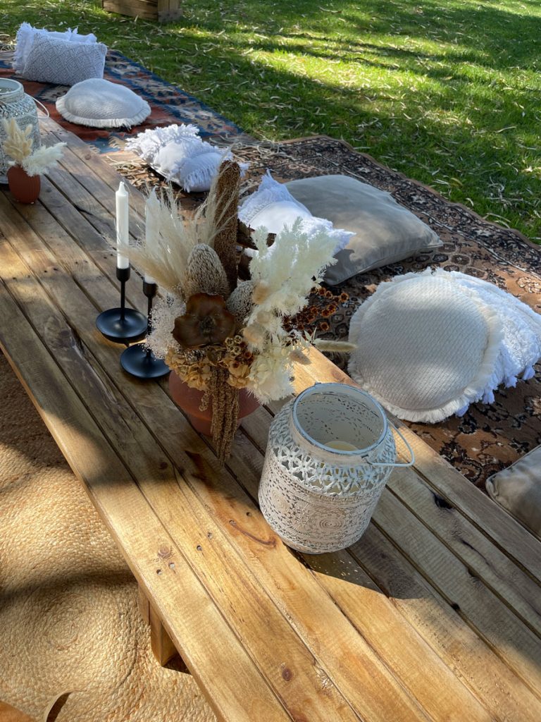 Boho picnic package - Lukes Barrel Hire Perth