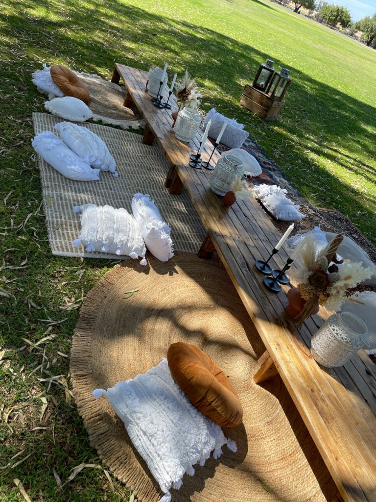 Boho picnic package - Lukes Barrel Hire Perth